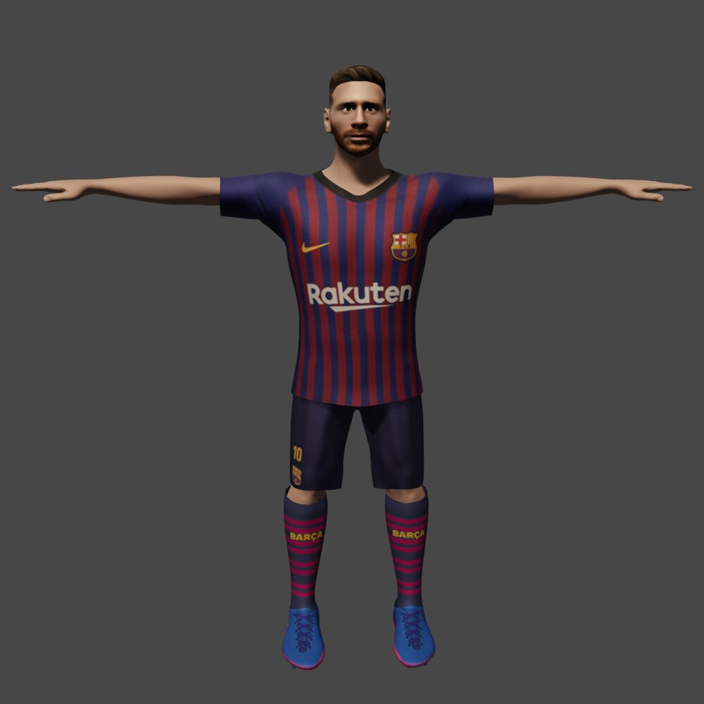 Messi 3D 모델 - 다운로드 Character on 3DModels.org