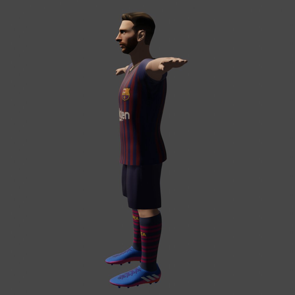 Messi Modelo 3D - Descargar Character on 3DModels.org