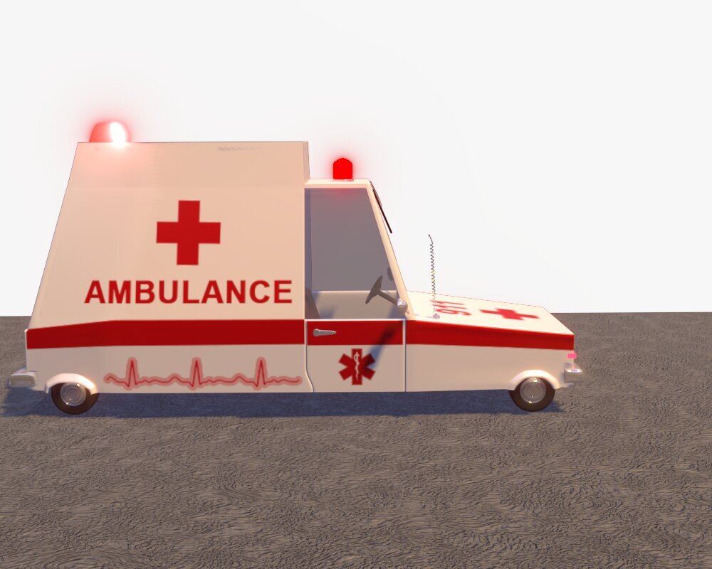 Ambulance Car 3D model - Download Van on 3DModels.org