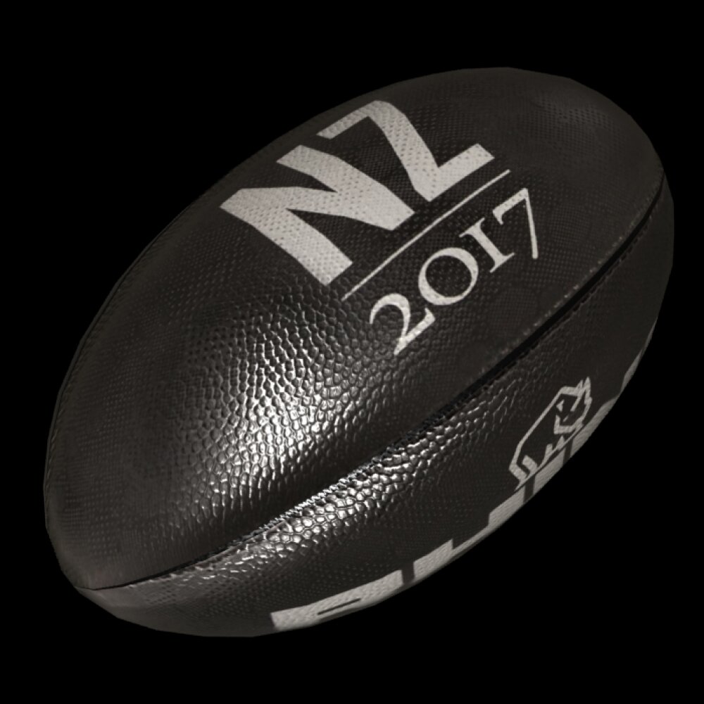 Rugby Ball with NZ 2017 Logo Design 3D model - Download Sports ...