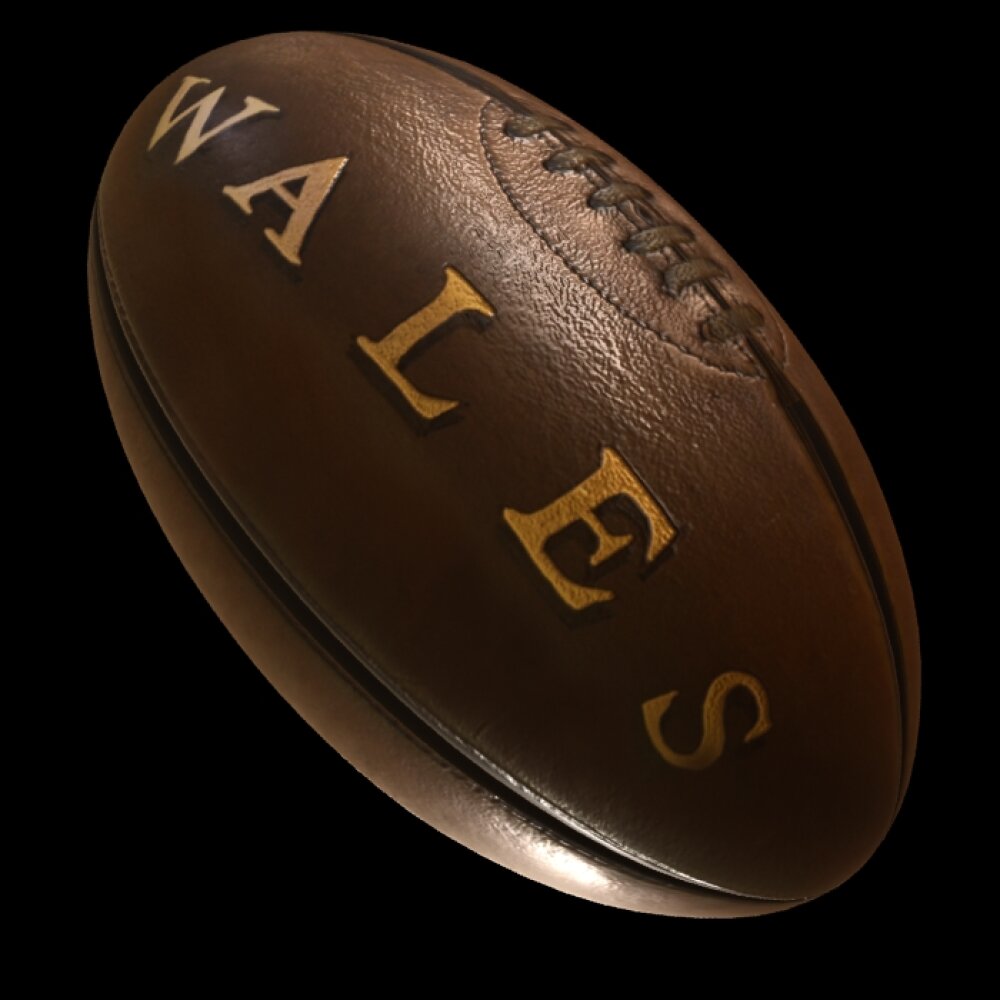 Vintage Leather Rugby Ball 3D model - Download Sports Equipment on ...