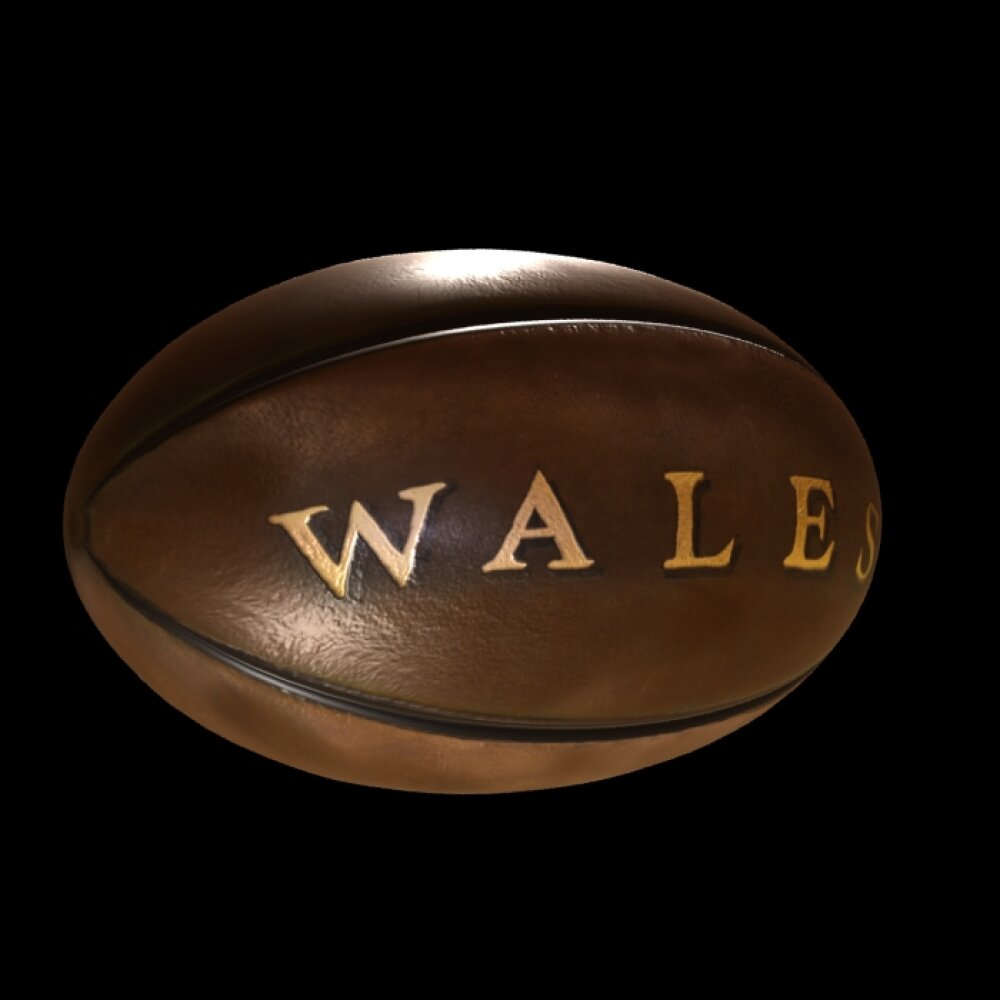 Vintage Leather Rugby Ball 3D model - Download Sports Equipment on ...