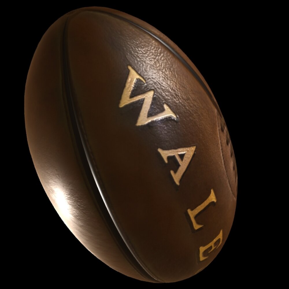 Vintage Leather Rugby Ball 3D model - Download Sports Equipment on ...