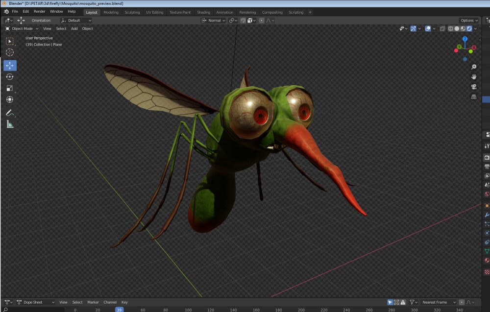 Stylized Mosquito 3D model - Download Cartoon characters on 3DModels.org