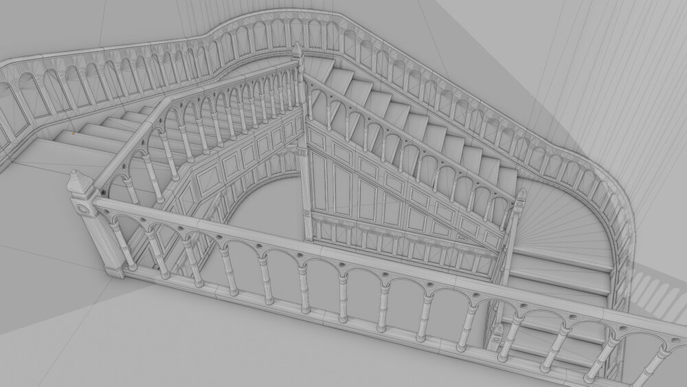 Wooden Staircase – Modular Asset Extended 3D model - Download Building ...