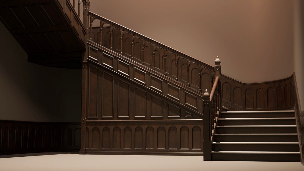 Wooden Staircase – Modular Asset Extended 3D model - Download Building ...