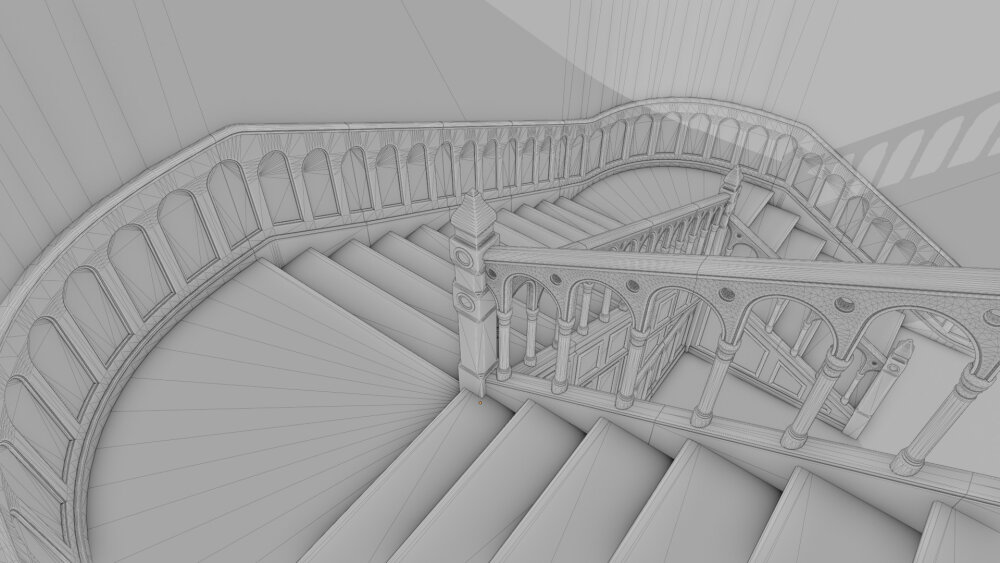 Wooden Staircase – Modular Asset Extended 3D model - Download Building ...