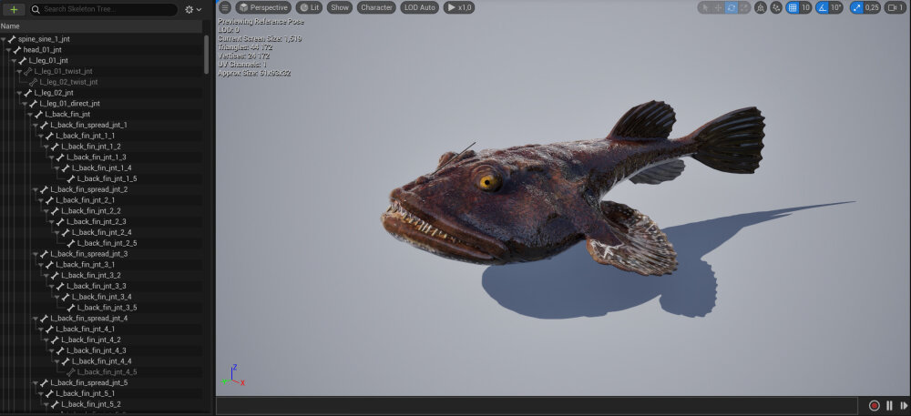 European Angler Animated 3D model - Download Fish on 3DModels.org