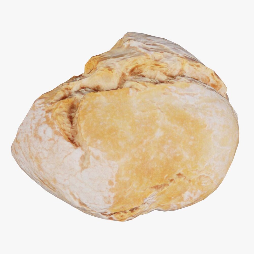 Rustic Artisan Bread Loaf with Golden Crust 3D model - Download Dairy ...