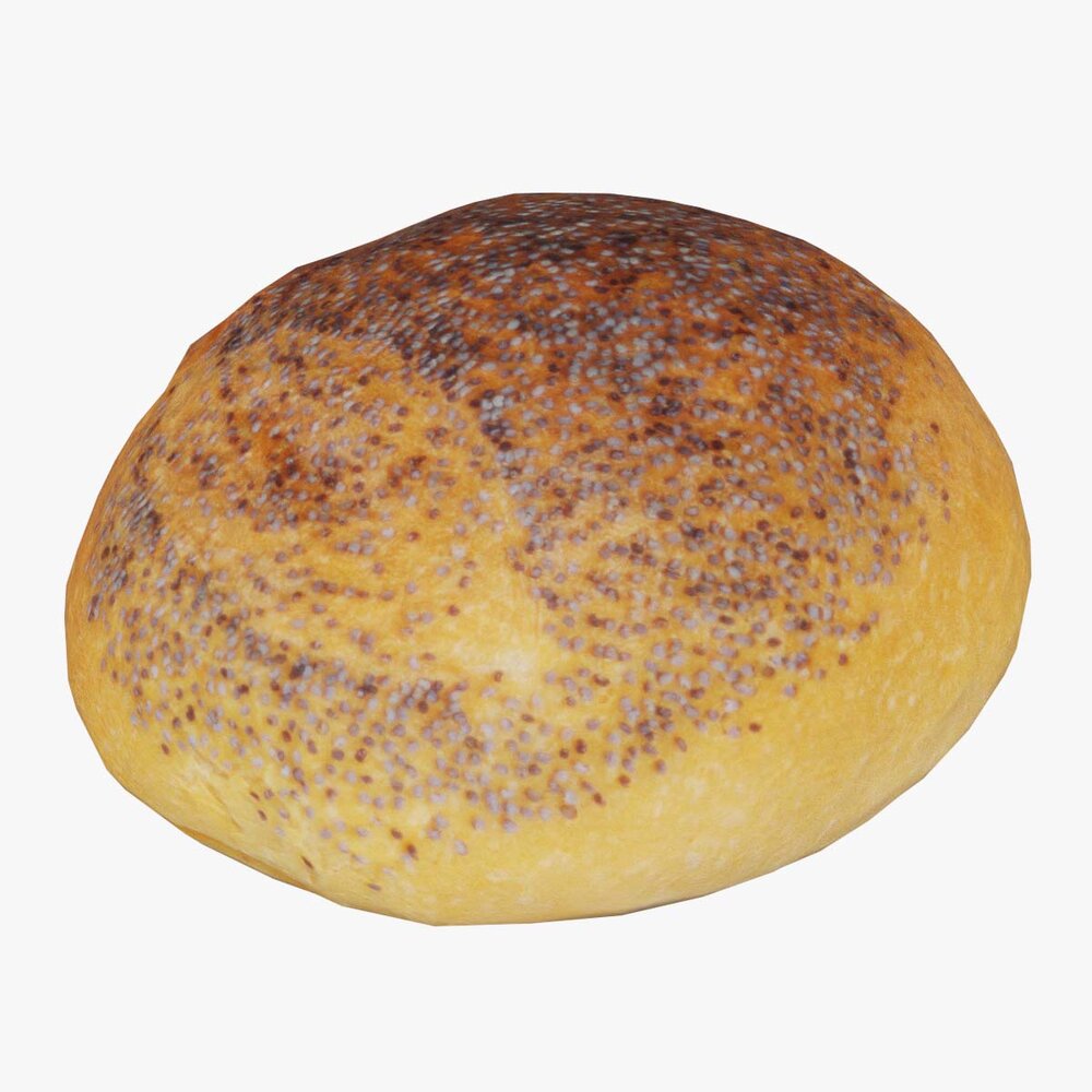 Seeded Round Bread Loaf 3D model - Download Dairy, Bakery on 3DModels.org
