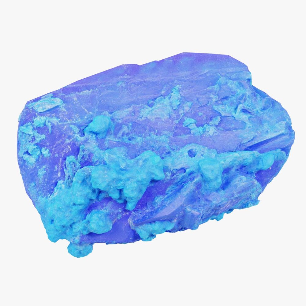 Blue Salt Crystal with Mineral Formations 3D model - Download ...