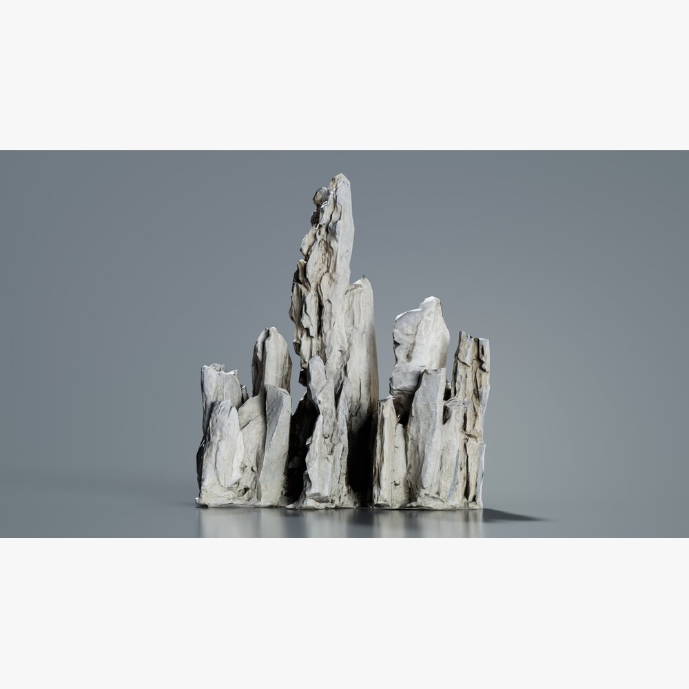 Jagged Stone Formation with Pointed Peaks 3D model - Download ...