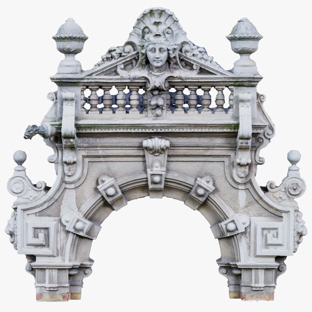 Ornate Old Stone Archway 3D model - Download Building components on ...