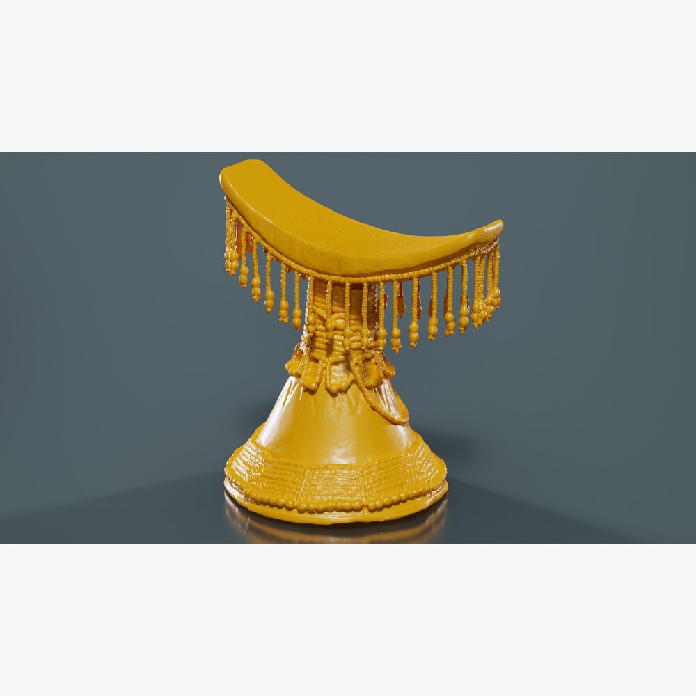 Decorative African Wooden Headrest 3D model - Download Decoration on ...