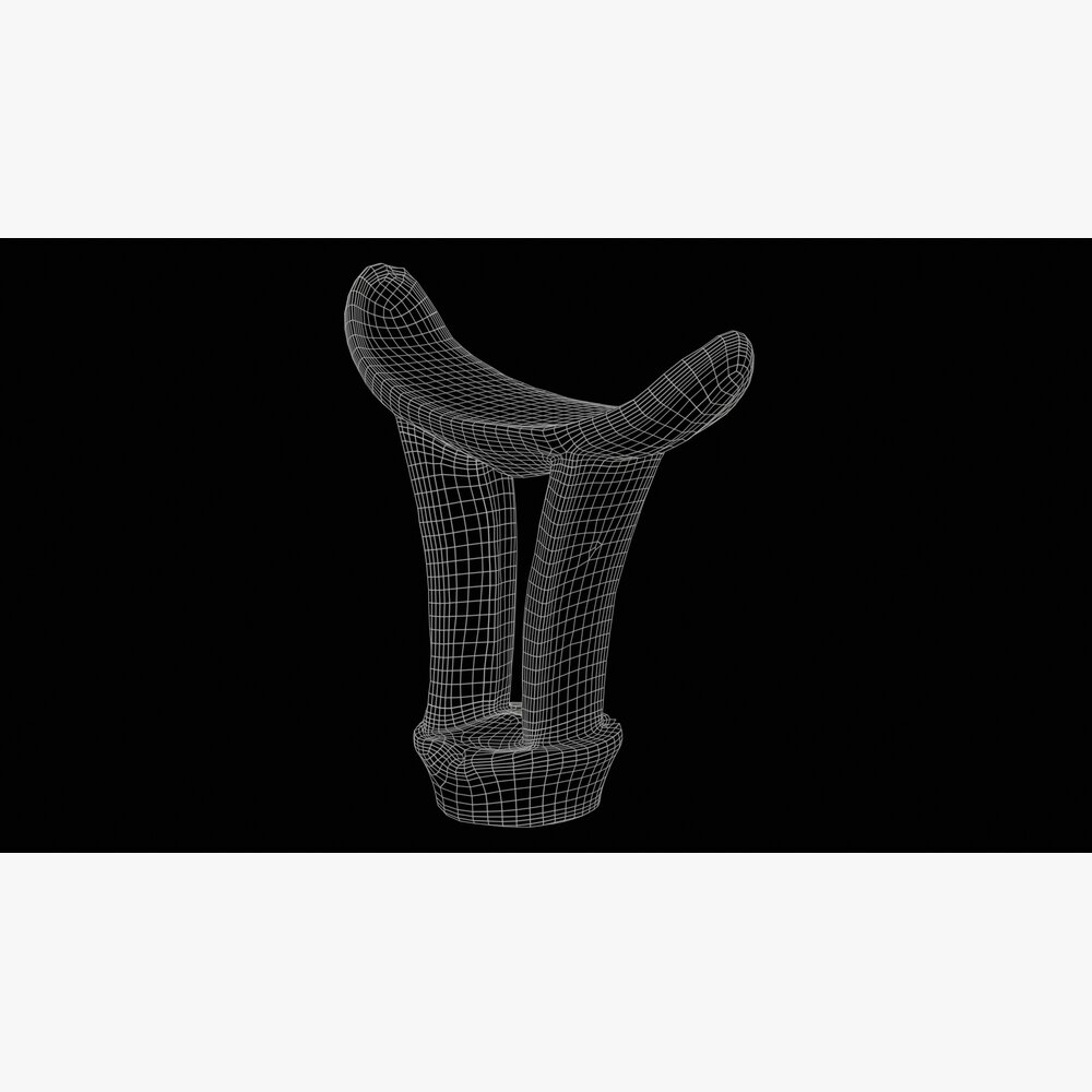 Elegant African Wooden Headrest 3D model - Download Decoration on ...