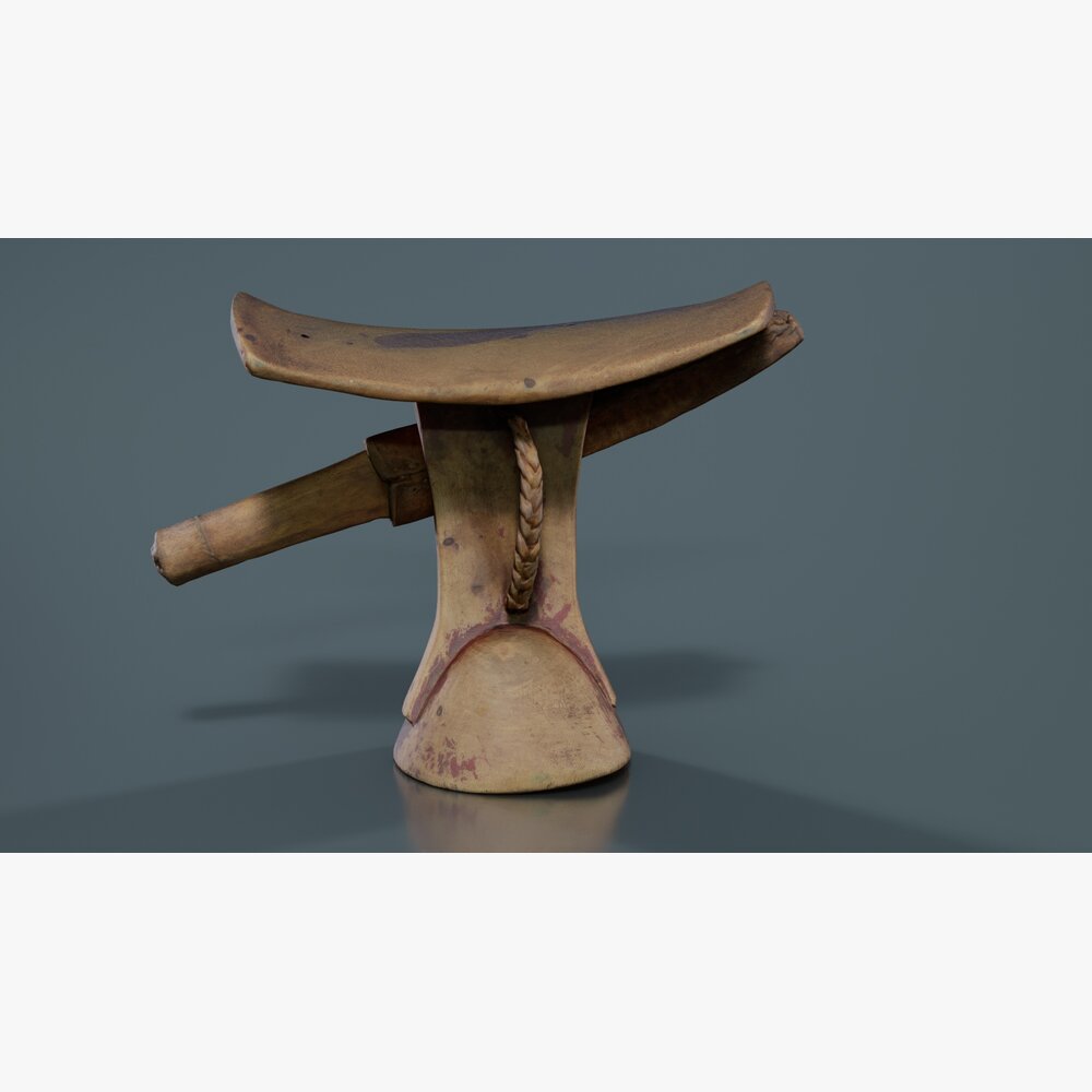 Wooden African Curved Headrest 3D model - Download Decoration on ...