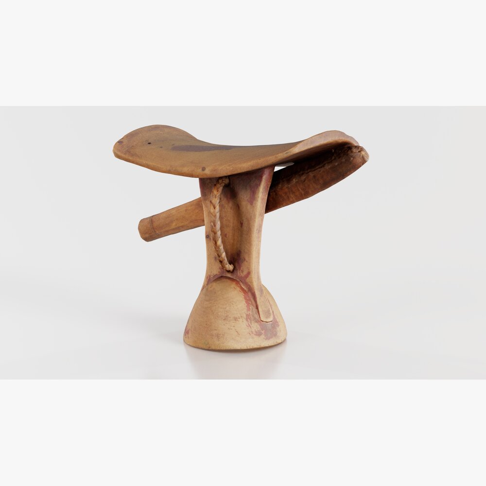 Wooden African Curved Headrest 3D model - Download Decoration on ...