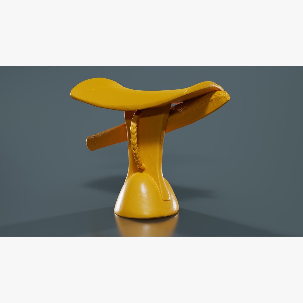 Wooden African Curved Headrest 3D model - Download Decoration on ...