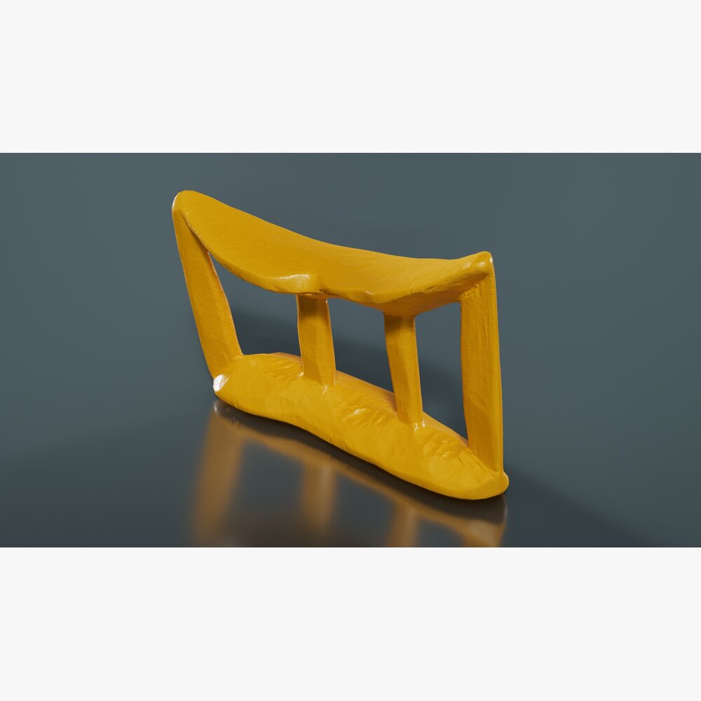 Traditional African Wood Headrest 3D model - Download Decoration on ...