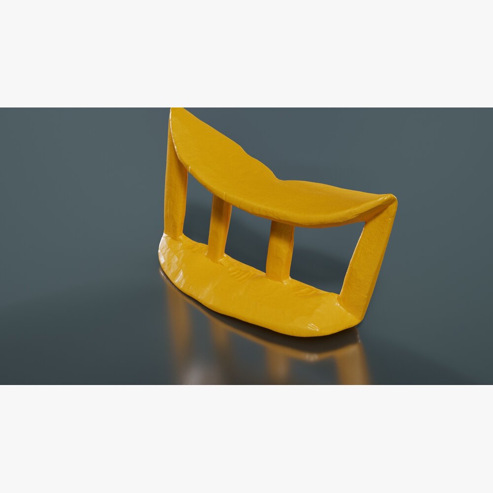 Traditional African Wood Headrest 3D model - Download Decoration on ...