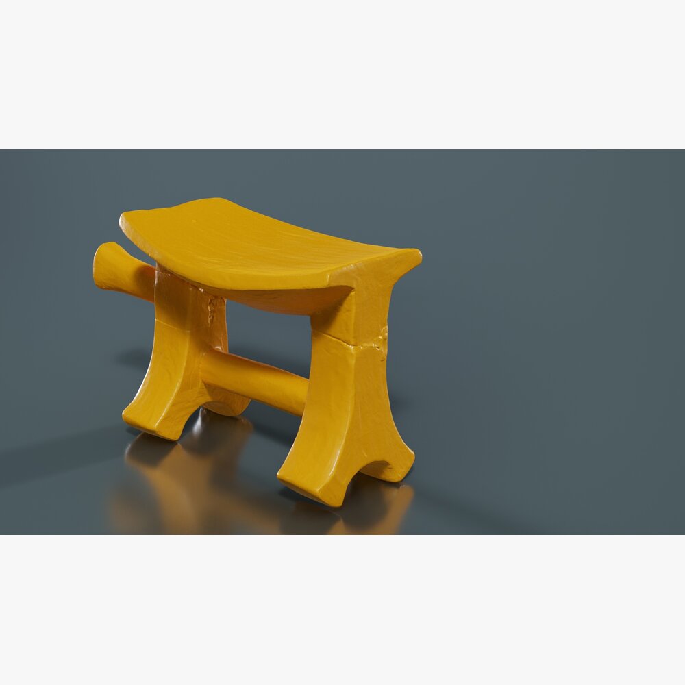 Traditional Wooden Headrest from Africa 3D model - Download Decoration ...