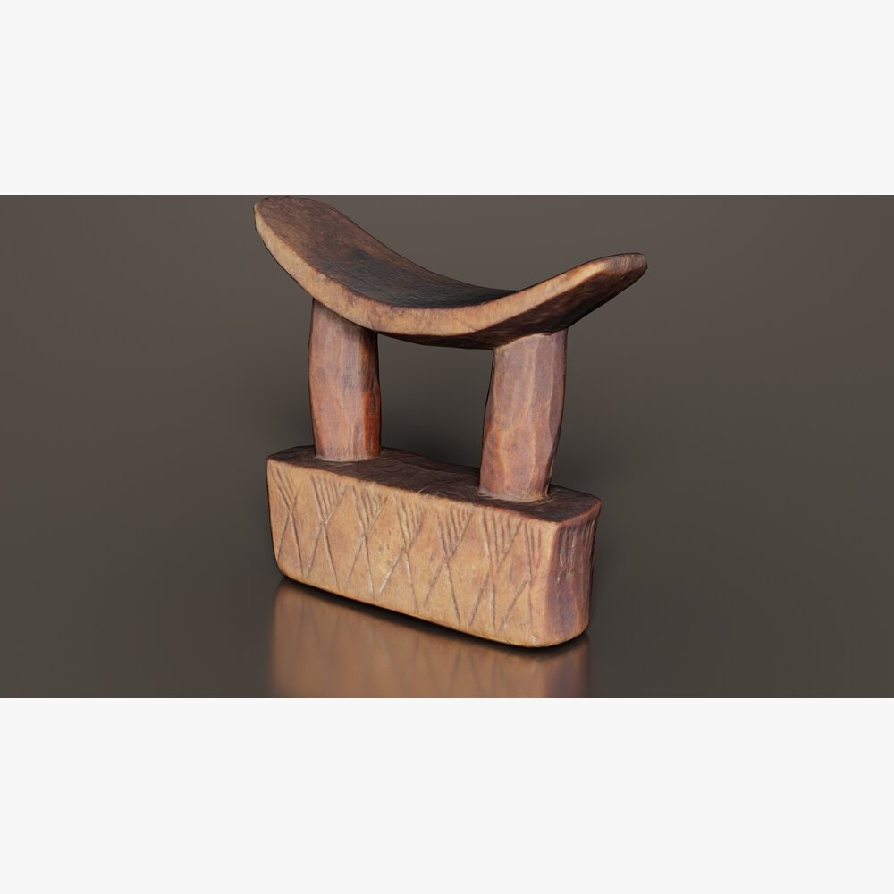 Traditional Wooden Rustic Headrest 3D model - Download Decoration on ...