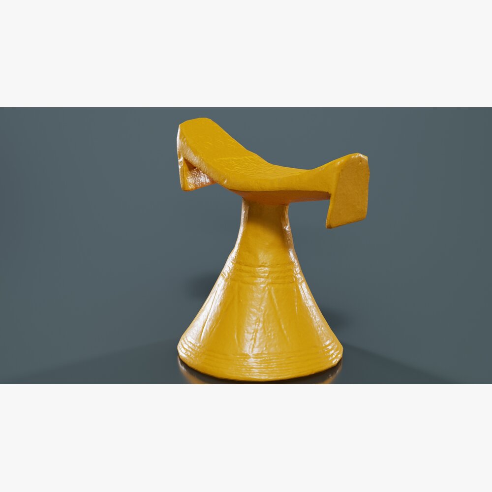 Traditional African Wooden Headrest 3D model - Download Decoration on ...