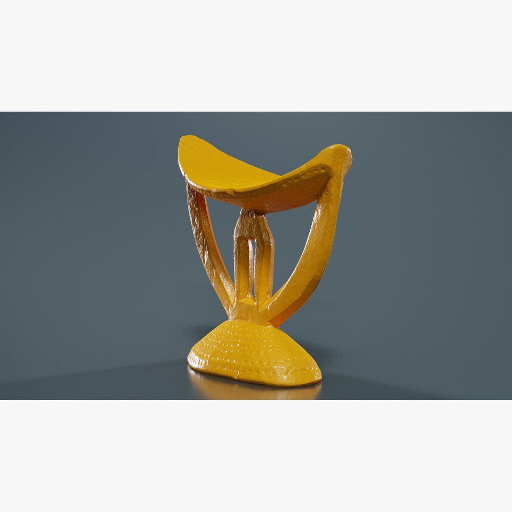 African Wooden Headrest 3D model - Download Decoration on 3DModels.org