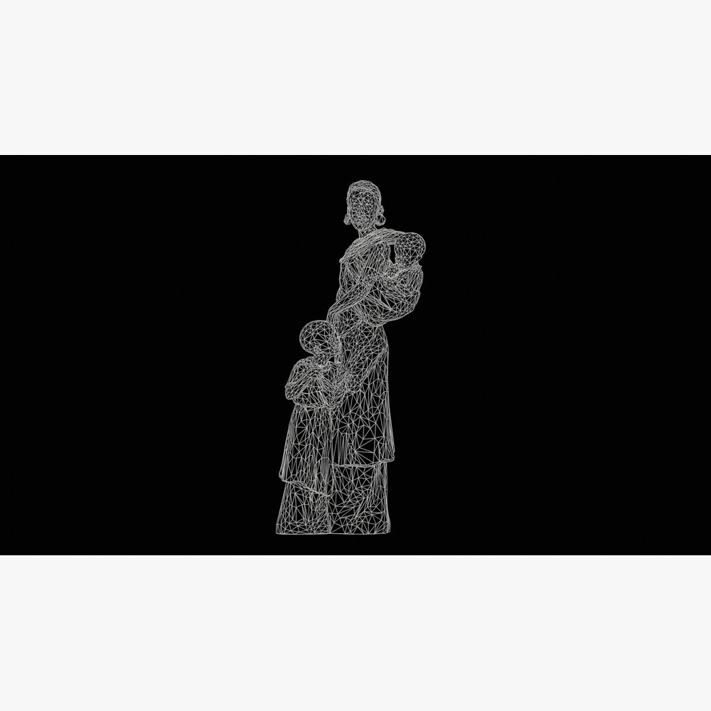 Mother With Two Children Sculpture 3D model - Download Sculptures on ...