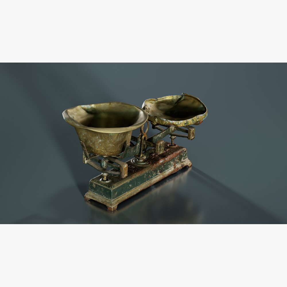 Vintage Balance Scale Broken 3D model - Download Tools on 3DModels.org