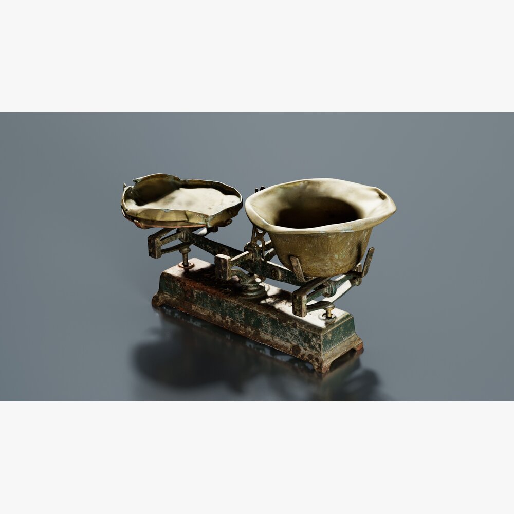 Vintage Balance Scale Broken 3D model - Download Tools on 3DModels.org