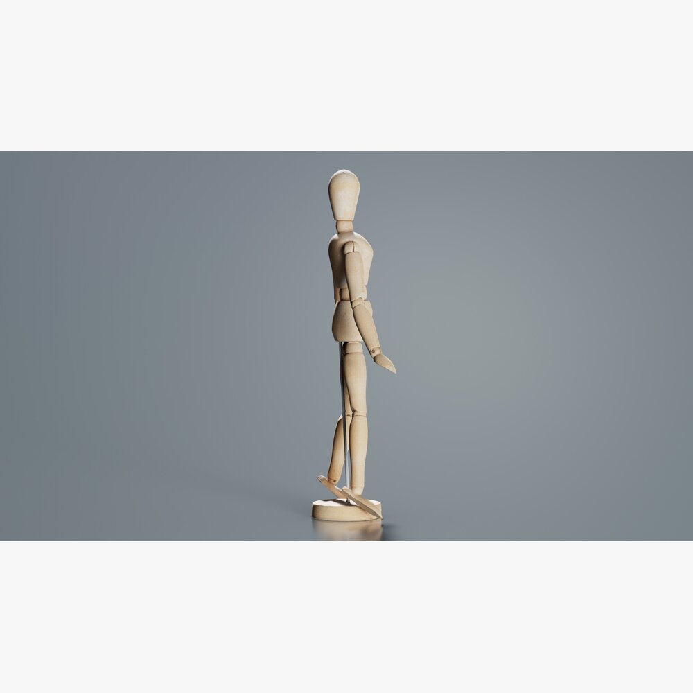 Adjustable Wooden Art Manikin with Stand 3D model - Download Sculptures ...