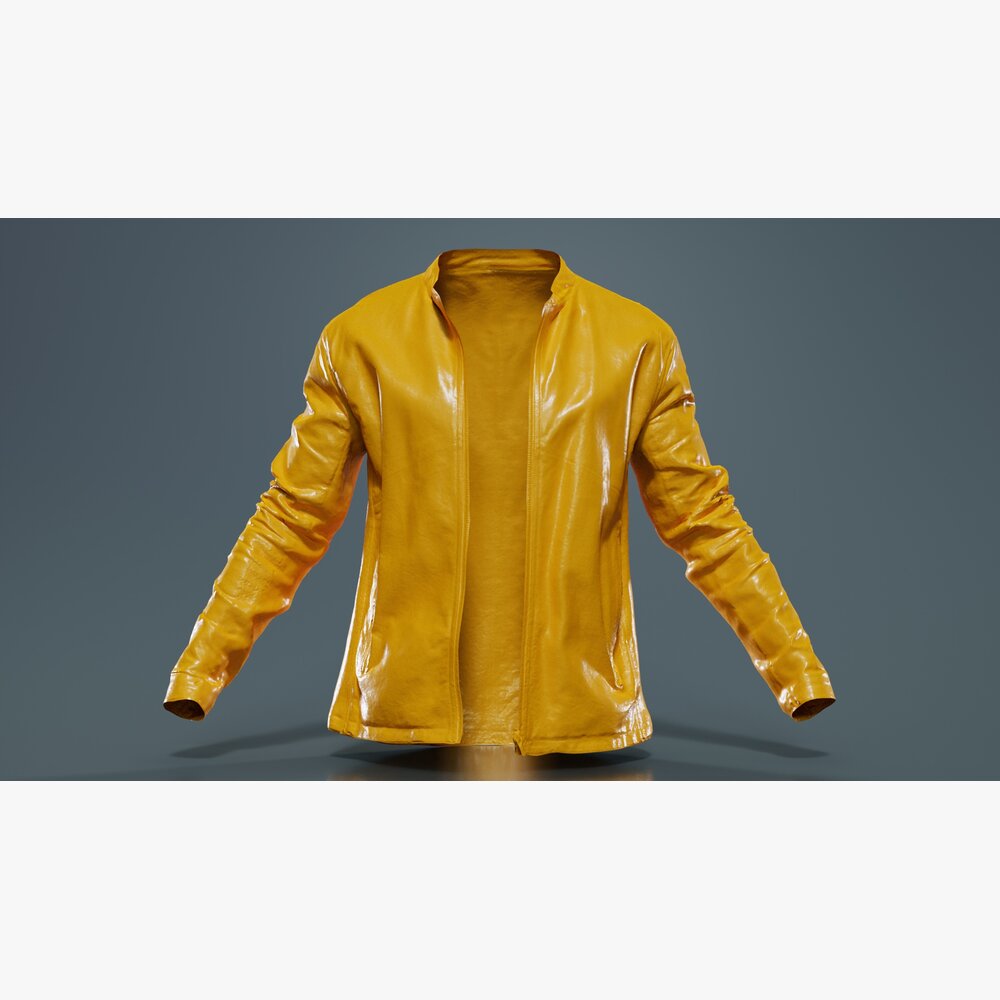 Leather Jacket Open 3D model - Download Coats on 3DModels.org
