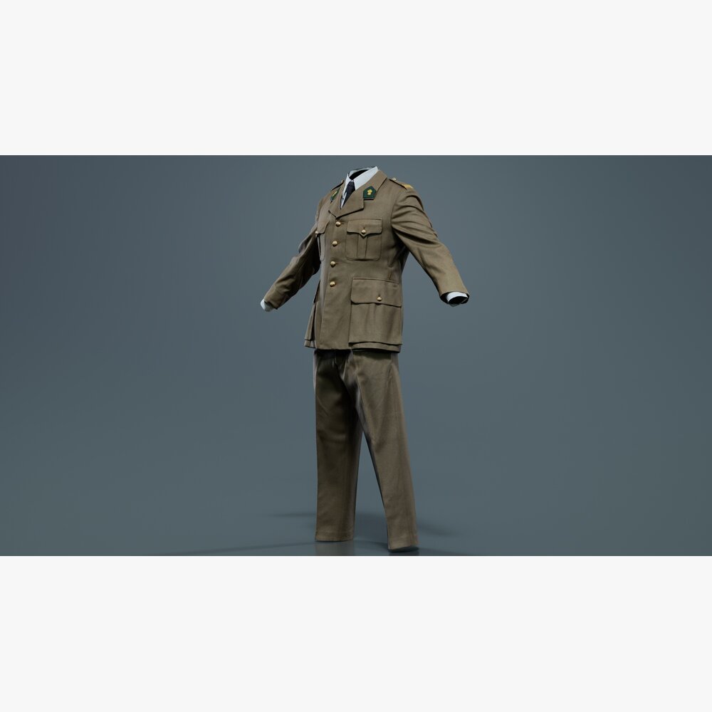 Vintage Army Uniform 3D model - Download Suits on 3DModels.org