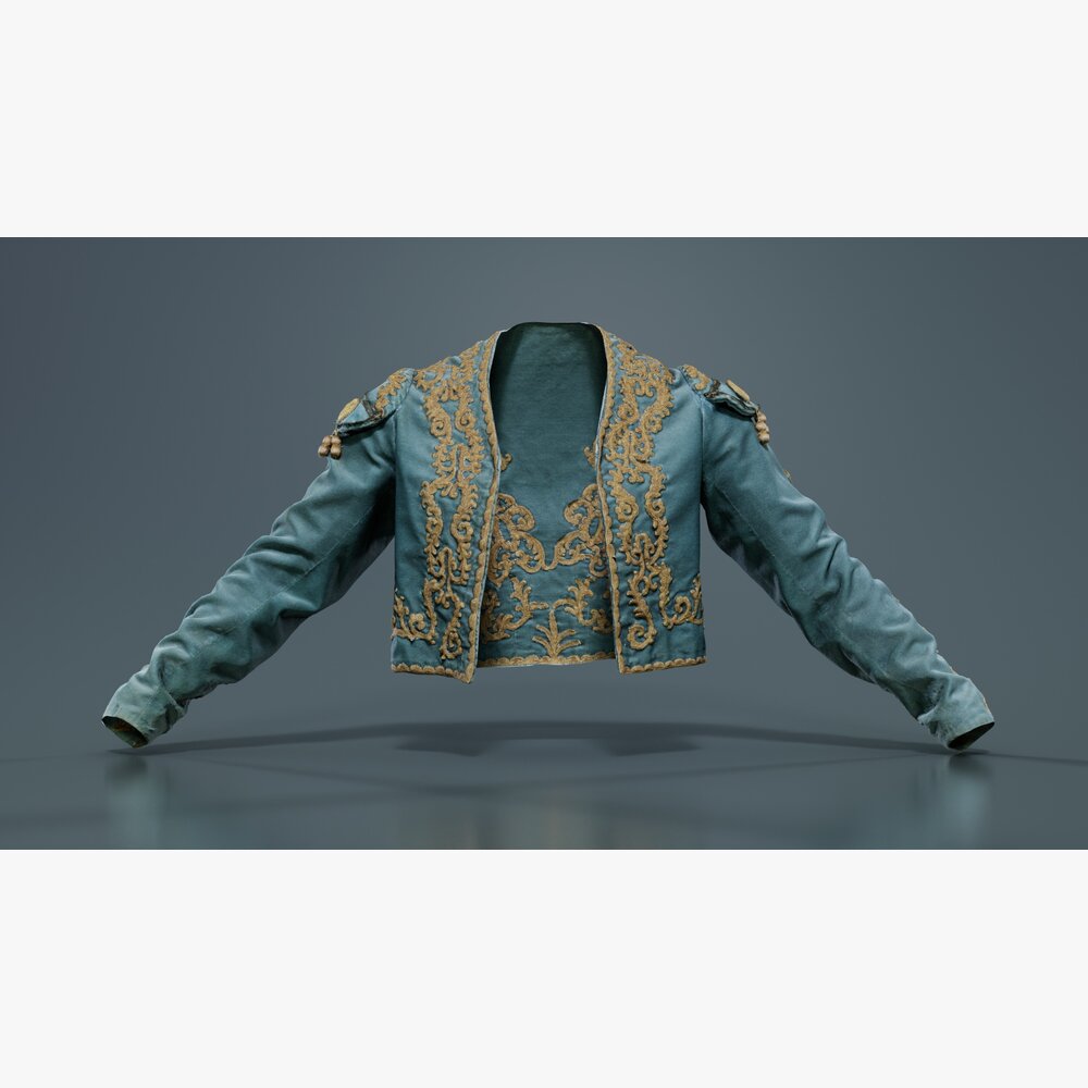 Elegant Embroidered Bolero Jacket 3D model - Download Suits on 3DModels.org