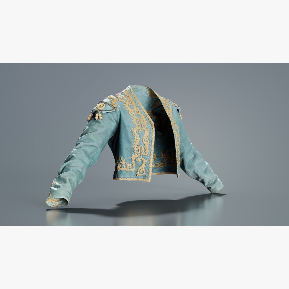 Elegant Embroidered Bolero Jacket 3D model - Download Suits on 3DModels.org