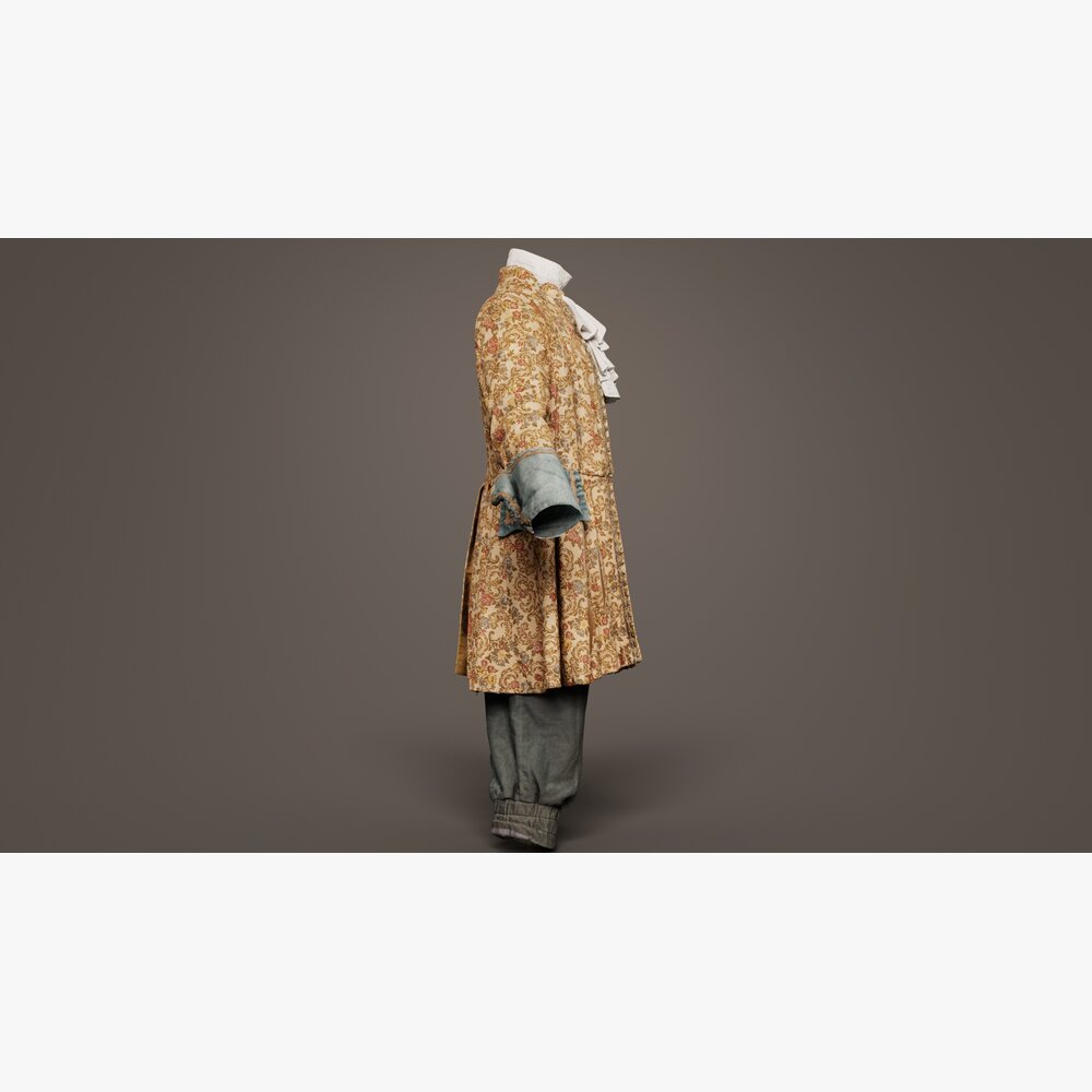 Flower Decorated Historic Costume 3D model - Download Suits on 3DModels.org