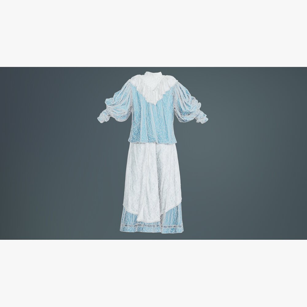 Lace Decorated Dress 3D model - Download Dresses on 3DModels.org