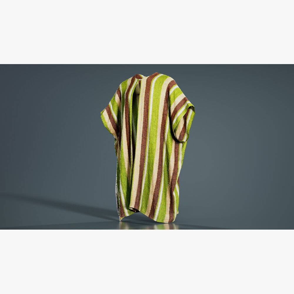 Striped Poncho 3D model - Download Suits on 3DModels.org