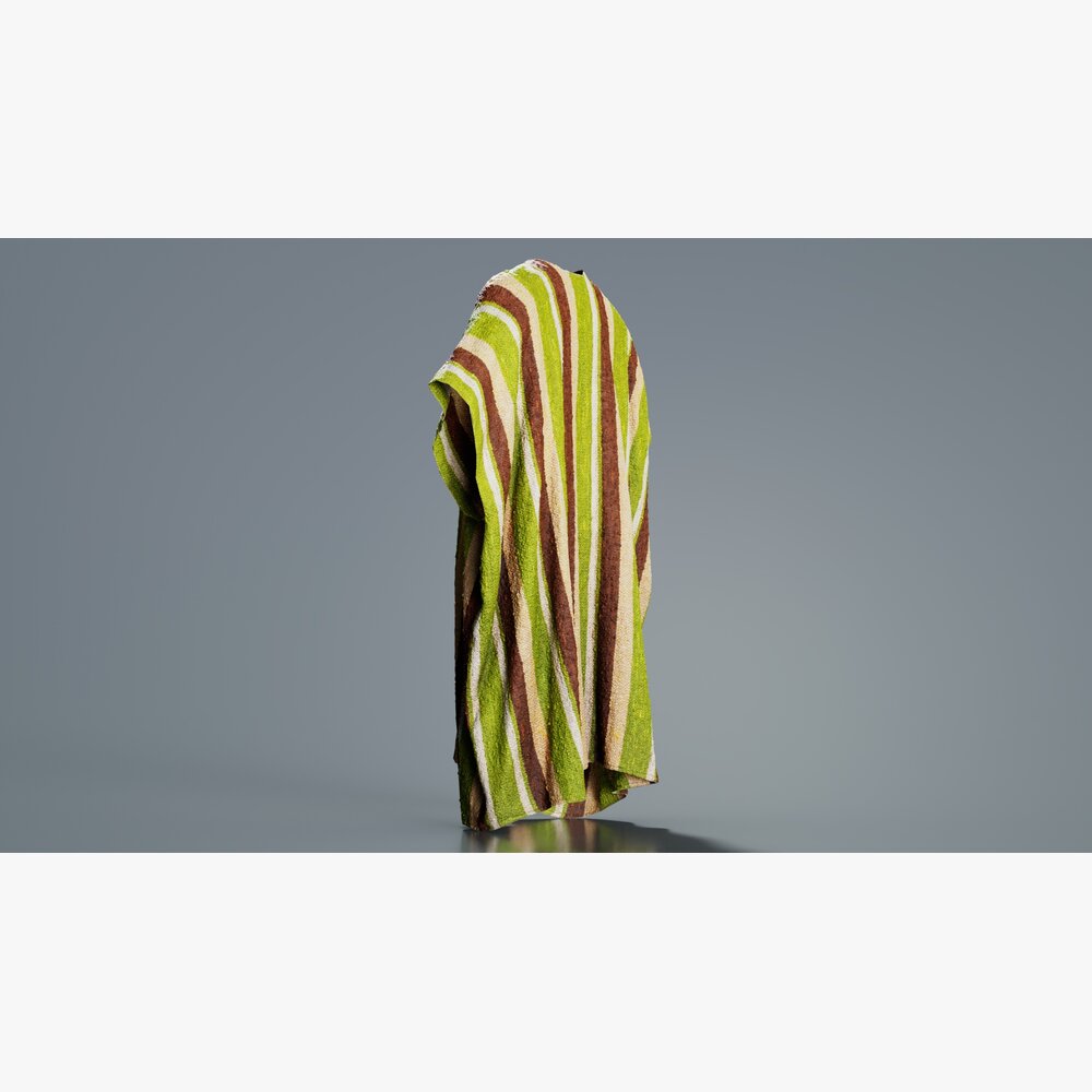 Striped Poncho 3D model - Download Suits on 3DModels.org