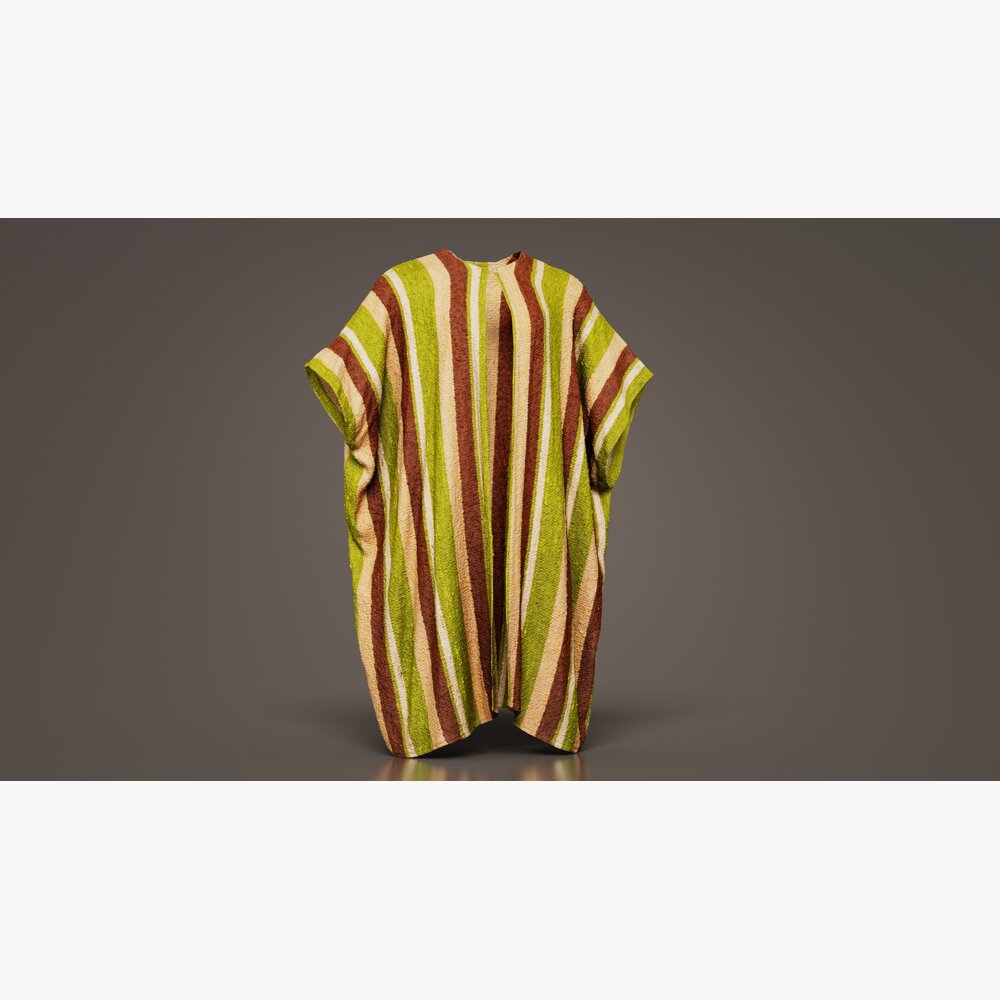 Striped Poncho 3D model - Download Suits on 3DModels.org
