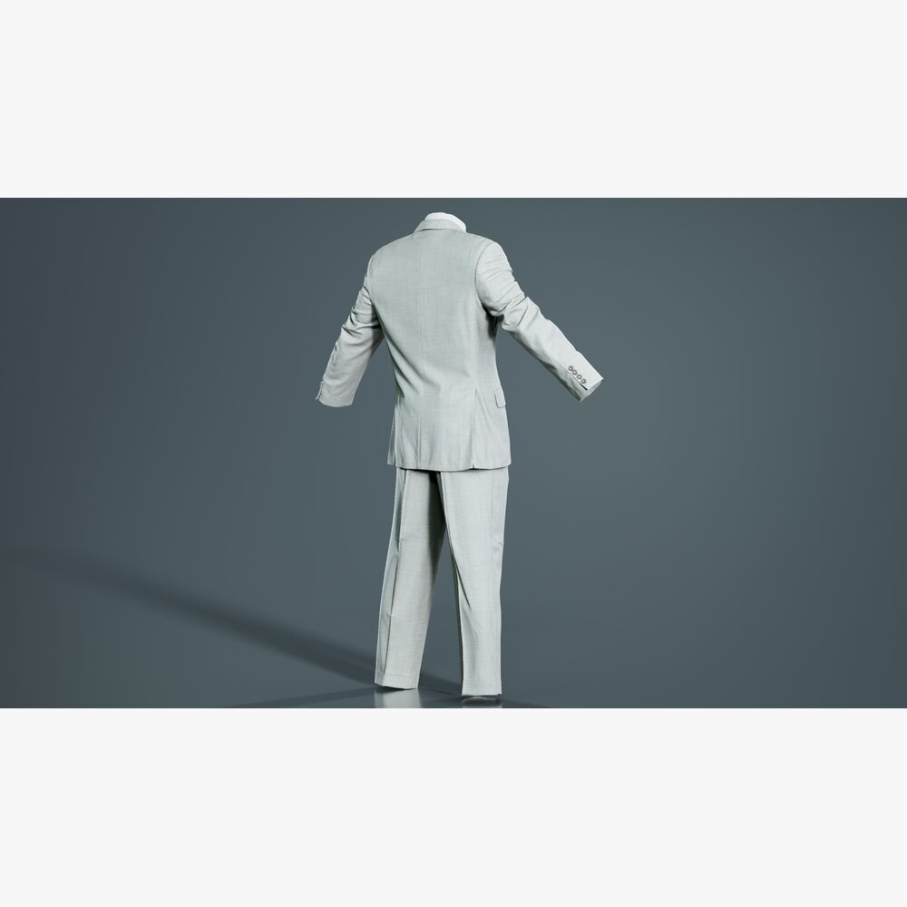Classic Gray Suit with Tie 3D model - Download Suits on 3DModels.org