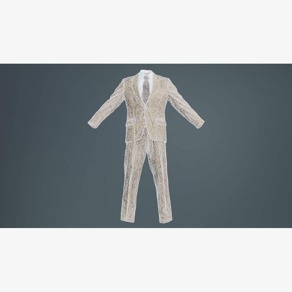 Classic Striped Suit 3D model - Download Suits on 3DModels.org