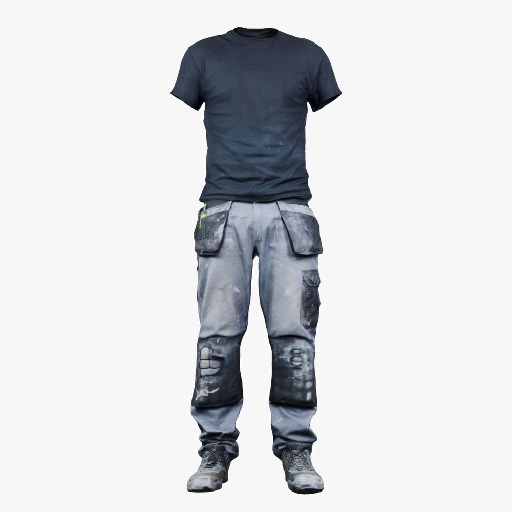Casual Outfit with Distressed Jeans 3D model - Download Suits on ...