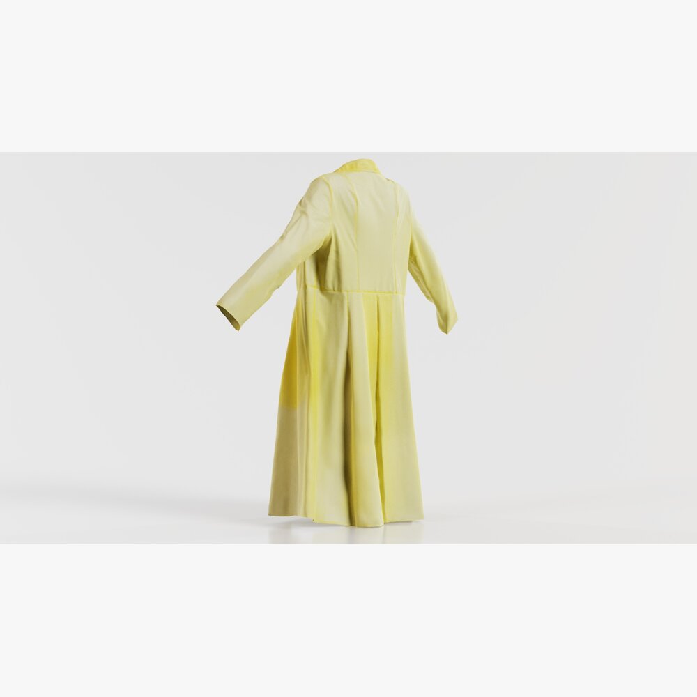 Yellow Transparant Vinyl Raincoat Open 3D model - Download Coats on ...