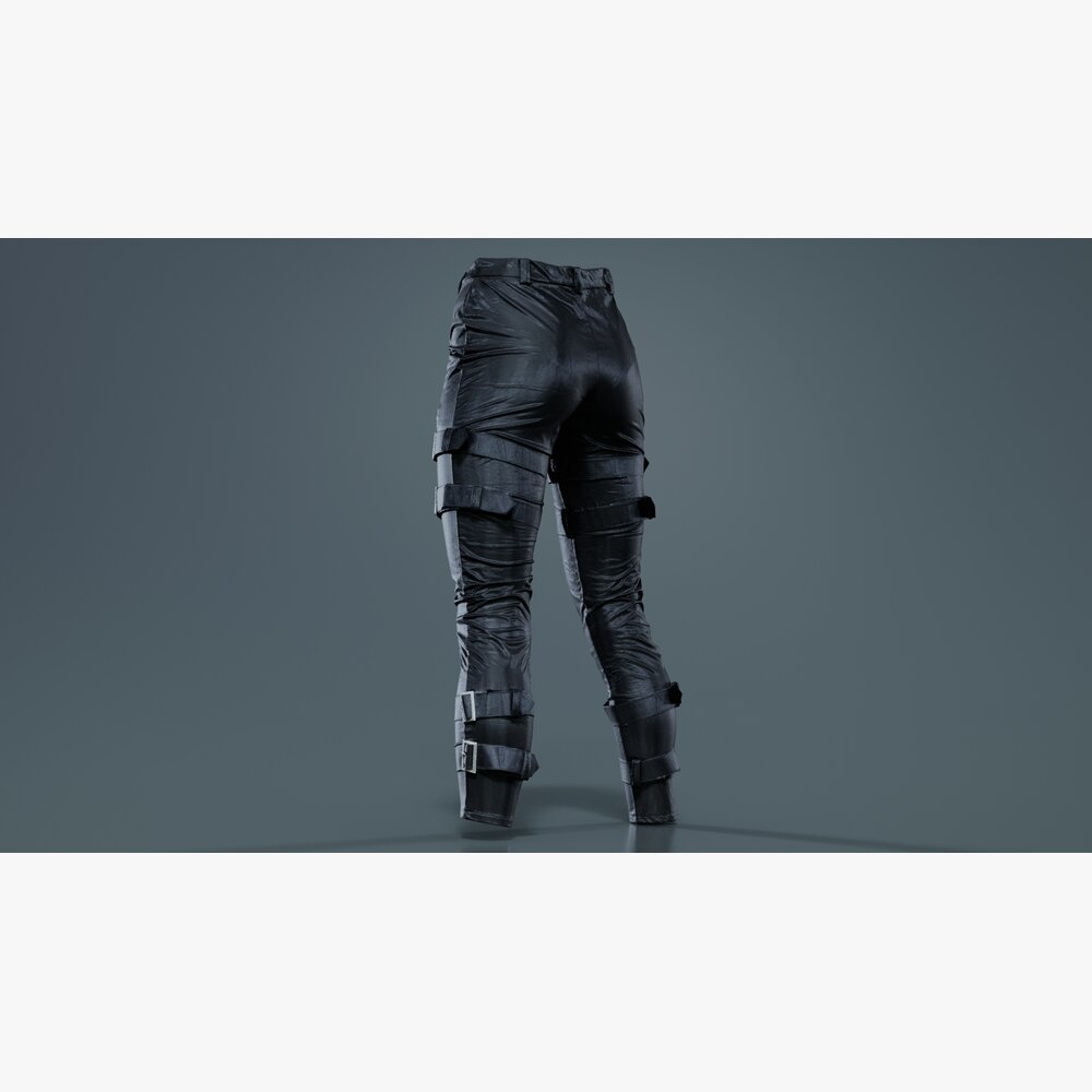 Belted Vinyl Pants 3D model - Download Trousers on 3DModels.org