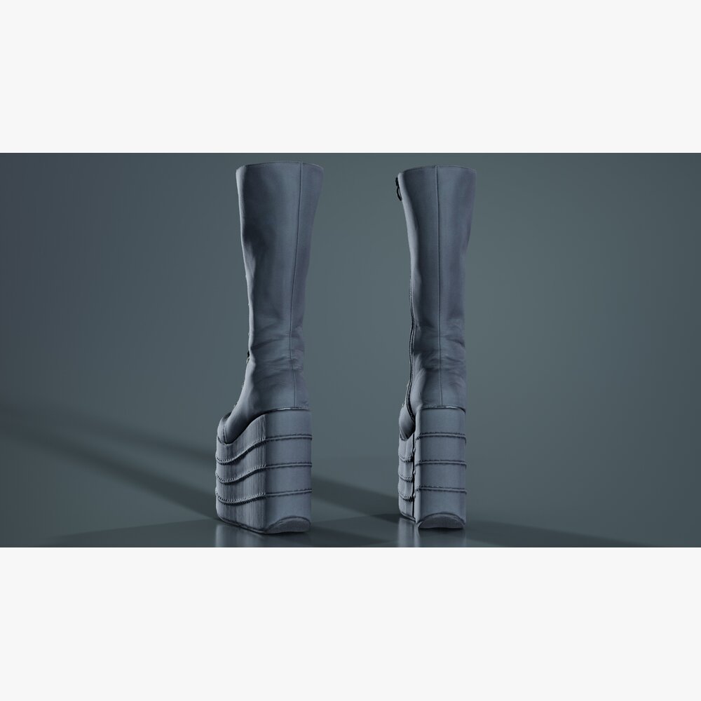 Blocky Boots 3D model - Download Shoes on 3DModels.org