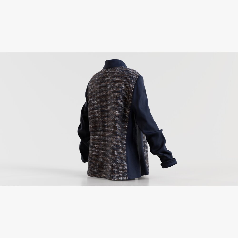 Navy Textured Jacket 3D model - Download Coats on 3DModels.org