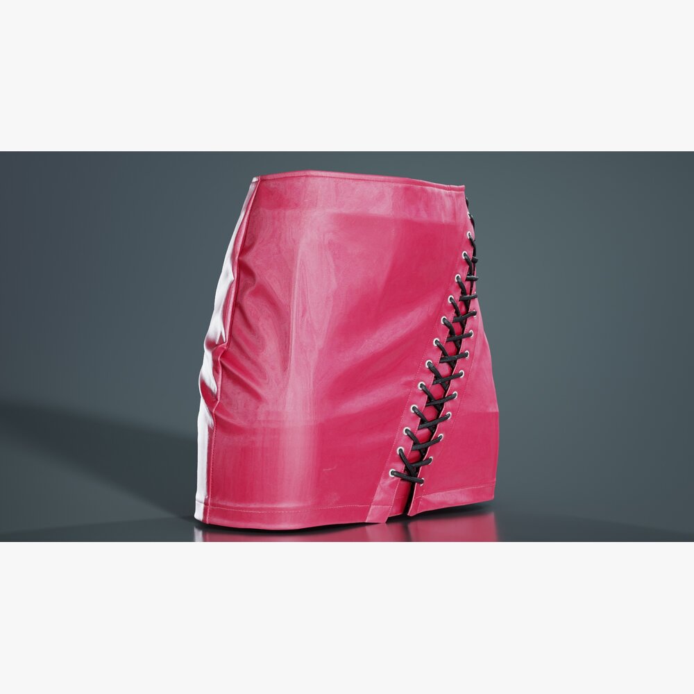 Diagonal Laced Skirt 3D model - Download Dresses on 3DModels.org