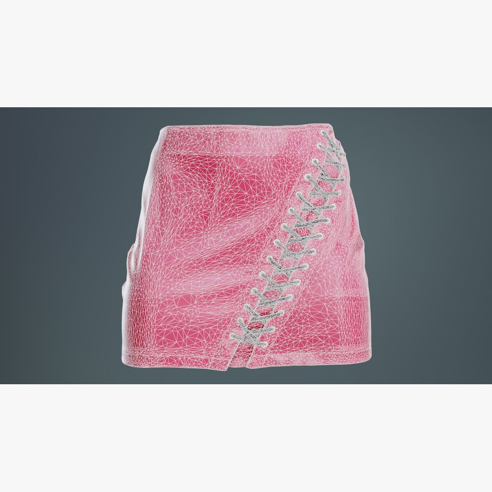 Diagonal Laced Skirt 3D model - Download Dresses on 3DModels.org